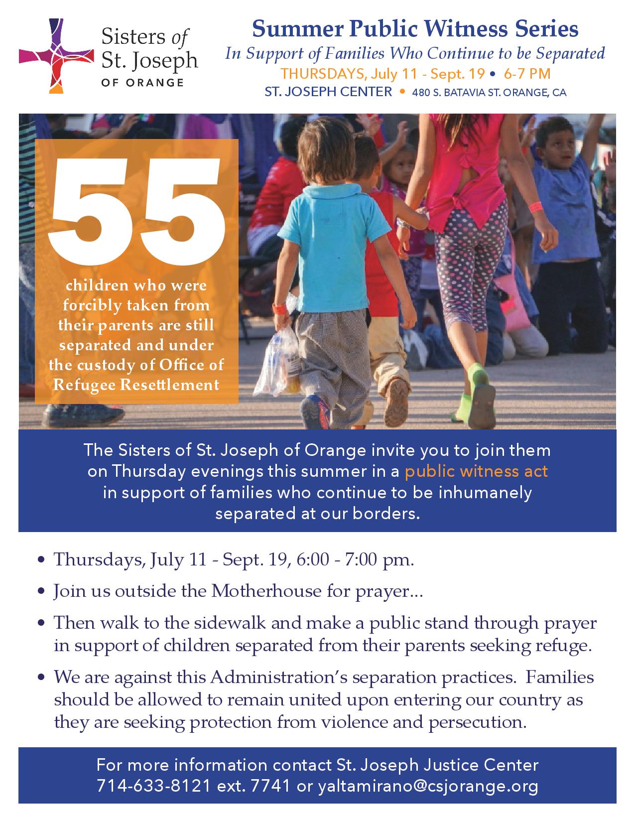 Summer Public Witness Series – In Support of Families Who Continue to ...