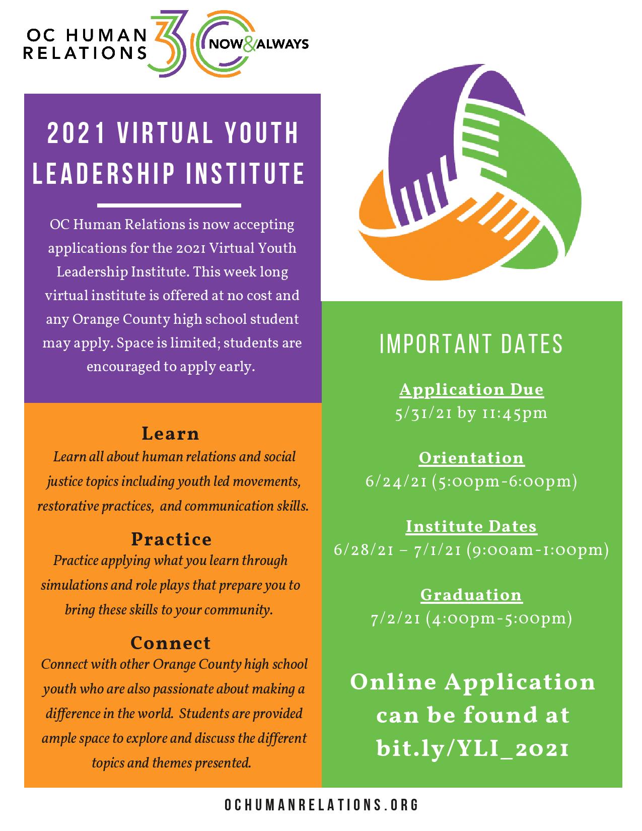 Youth Leadership Institute Accepting Applications | OC Human Relations