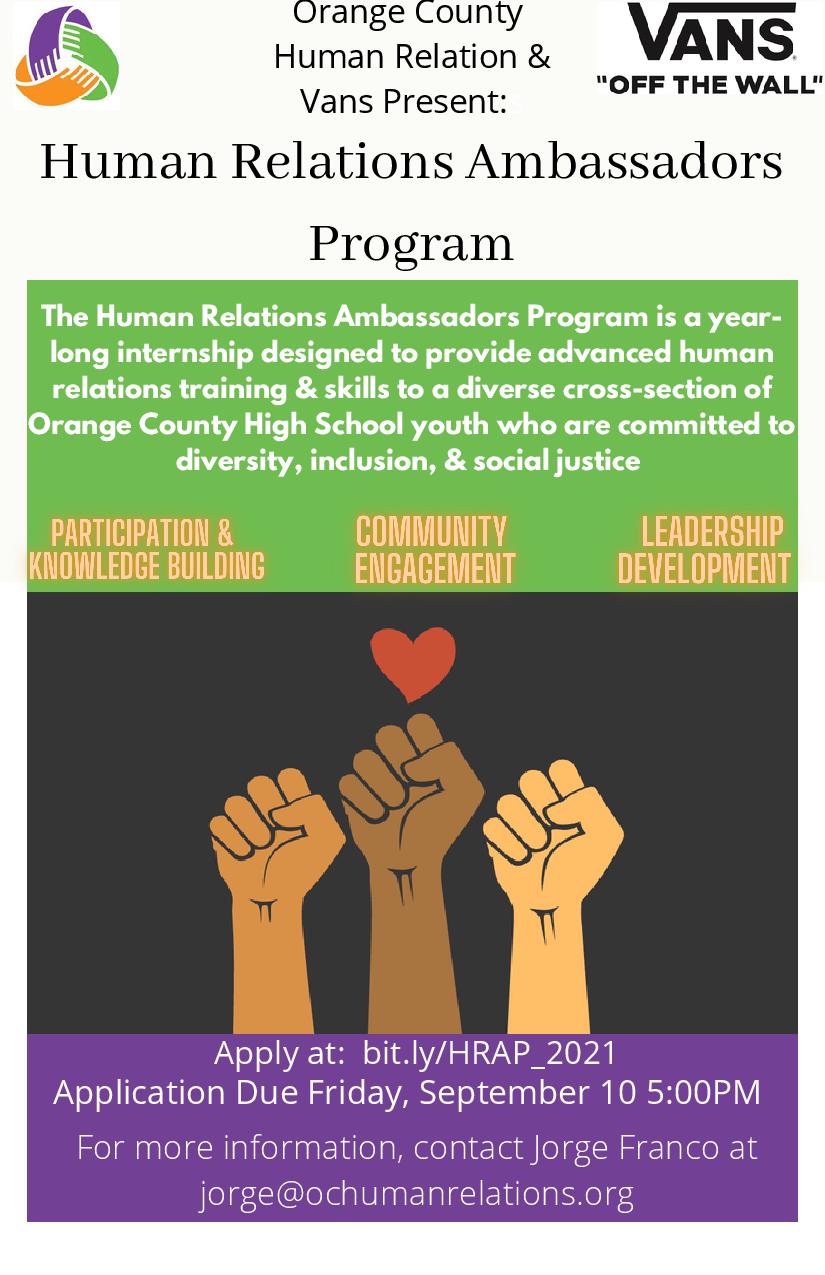 Students: Apply for Human Relations Ambassadors | OC Human Relations