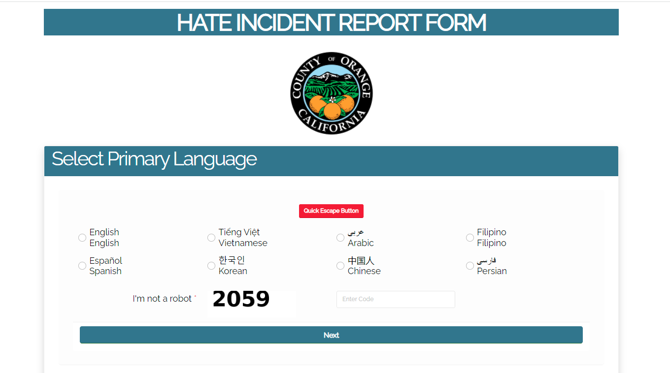 Report A Hate Crime | OC Human Relations