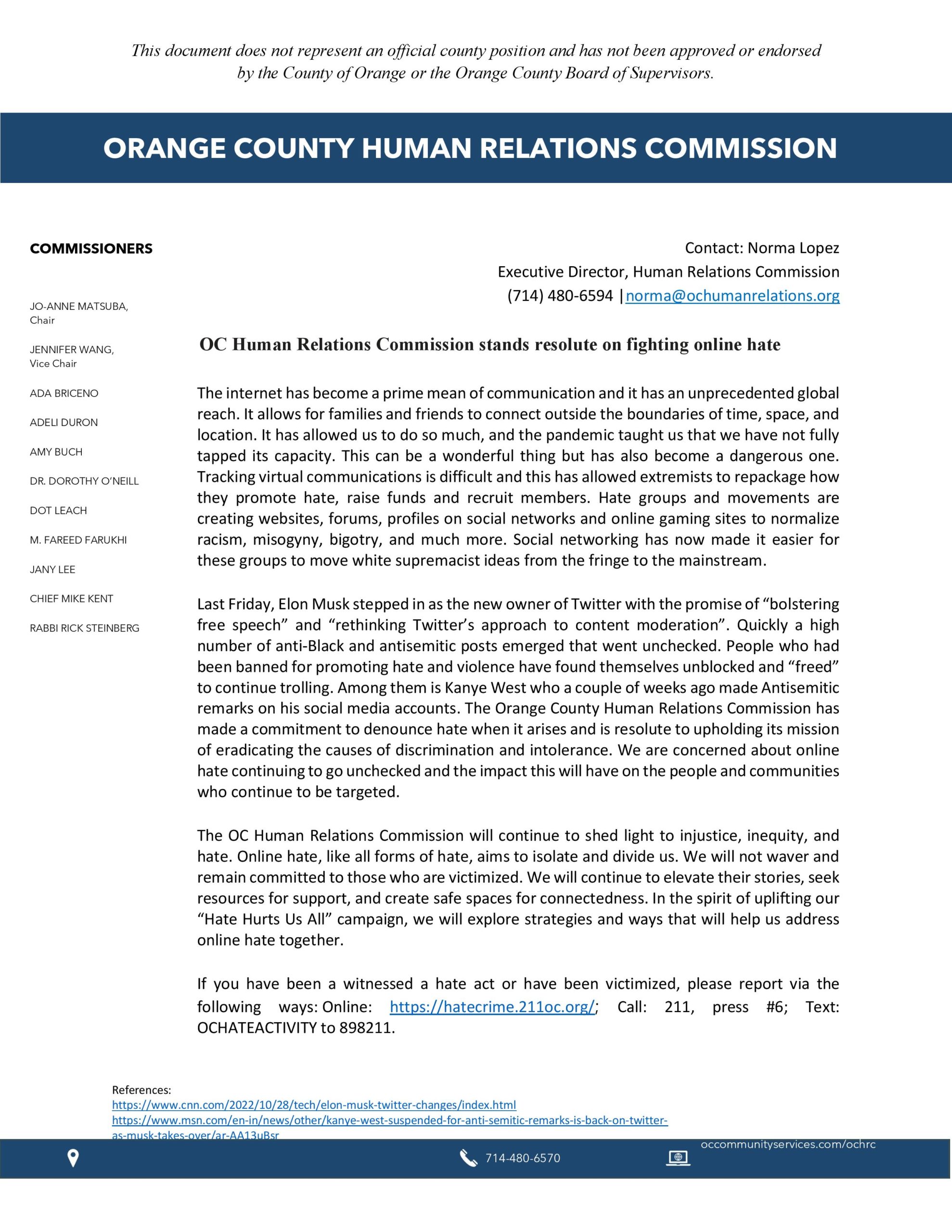 OC Human Relations Commission stands resolute on fighting online hate ...