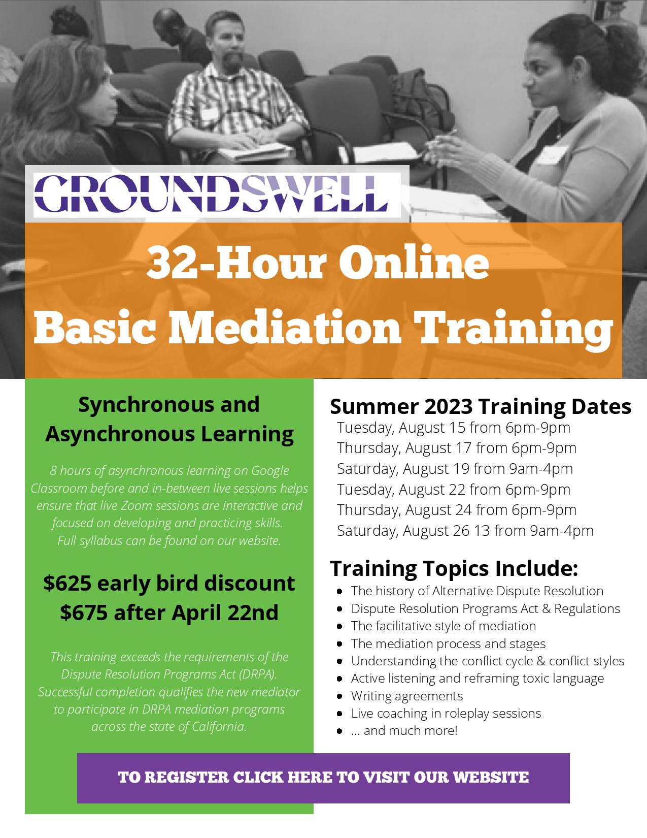Fall Basic Mediation Training Starts November 28 | OC Human Relations